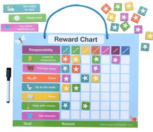Magnetic reward chart for kids to use at home - Laughing Kids Learn