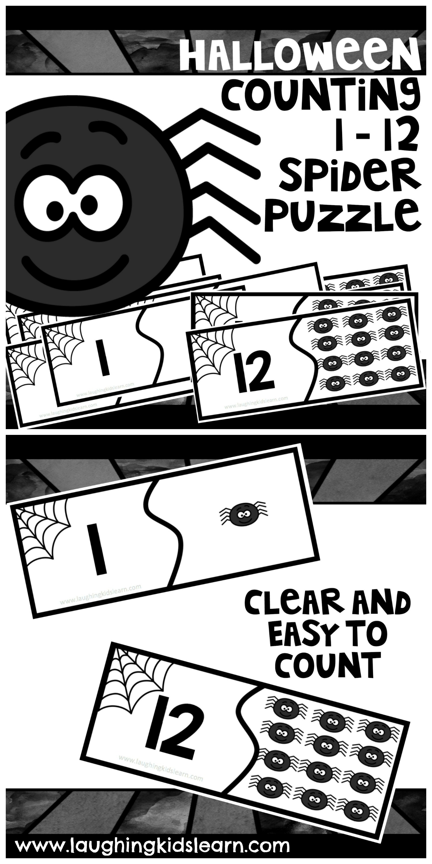 Halloween counting activity using numbers 1 to 12 - Laughing Kids Learn