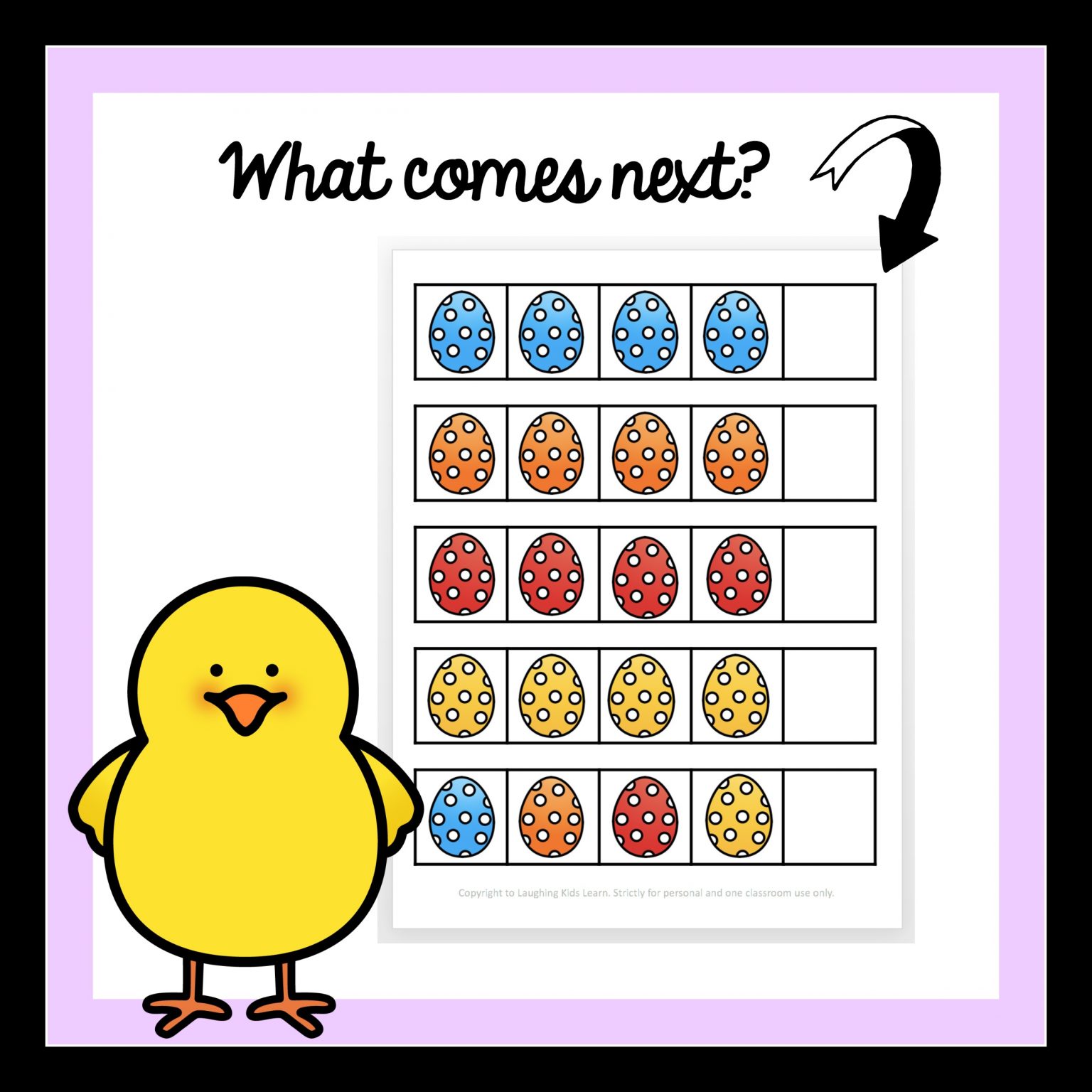 Easter pattern cards for kids - Laughing Kids Learn