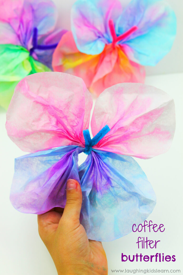 Coffee filter butterfly craft for kids - Laughing Kids Learn